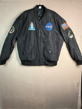Spirit | Jackets & Coats | Nasa Bomber Jacket Mens Xl Black Apollo ...